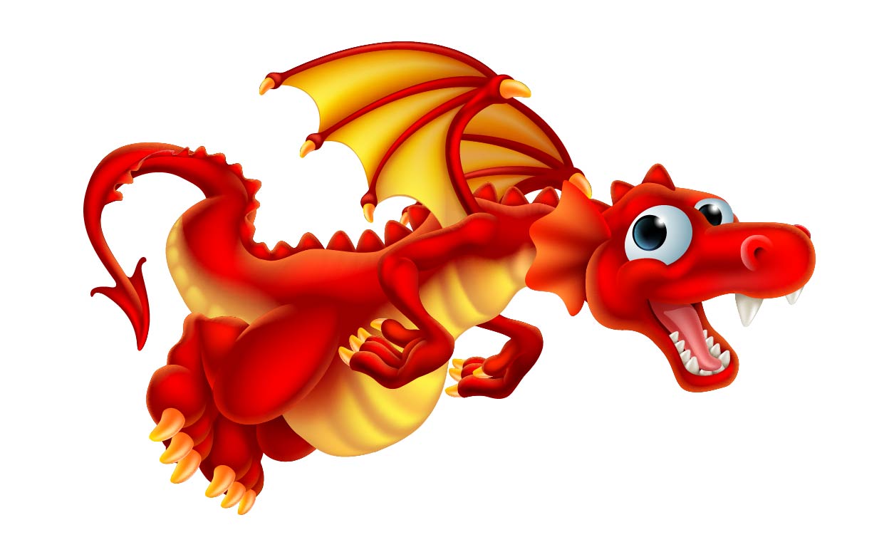 Muurstickers kinderkamer: Muursticker lief draakje