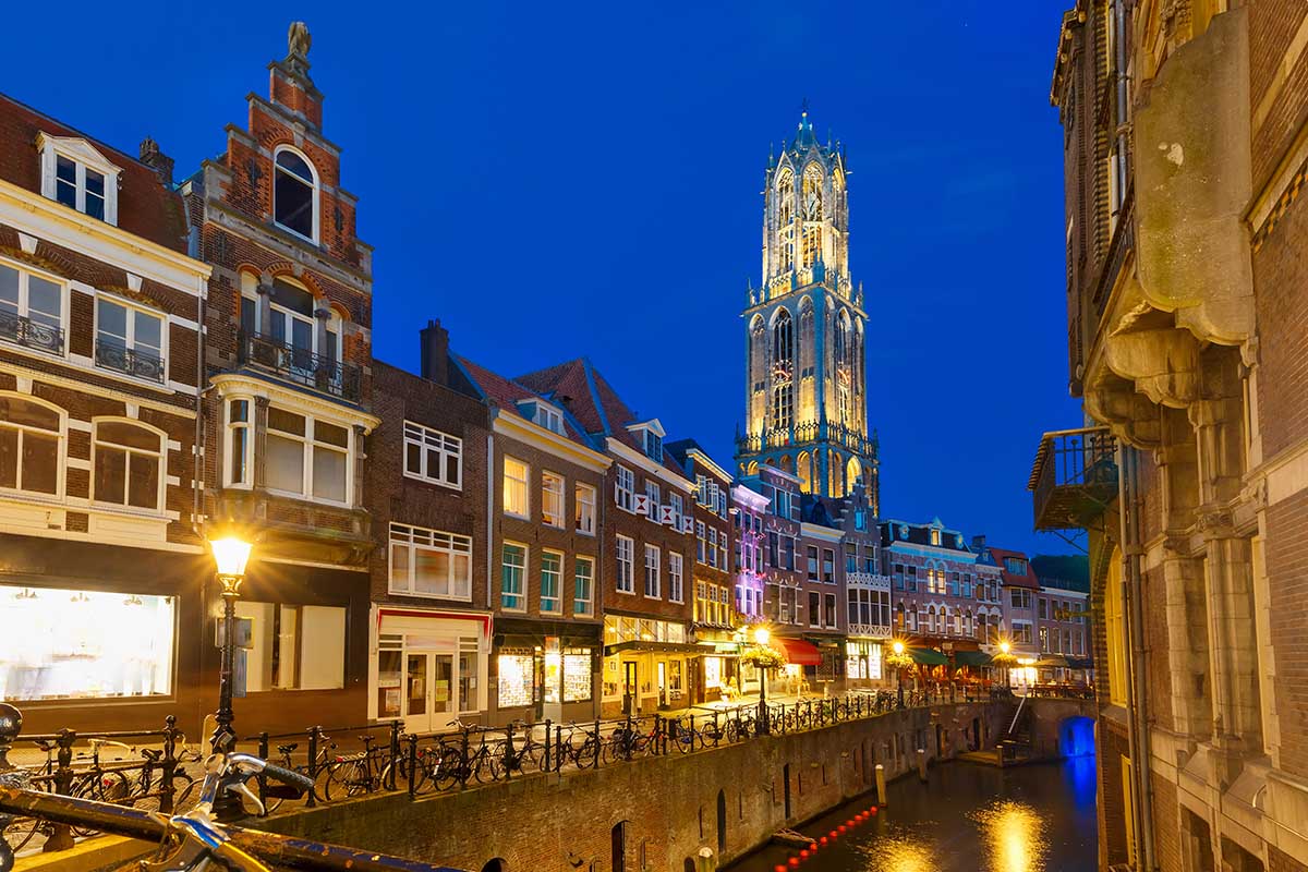 Fotobehang Stad: Fotobehang Utrecht at night