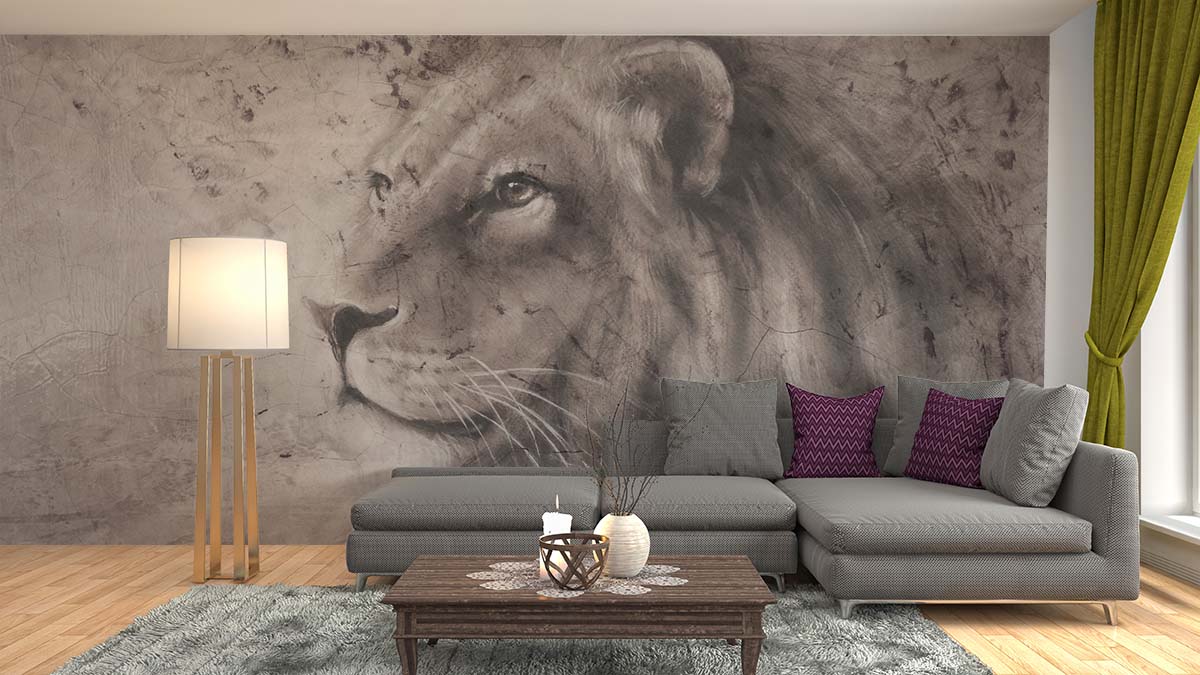 Fotobehang Art Collection: Fotobehang Art Collection Lion