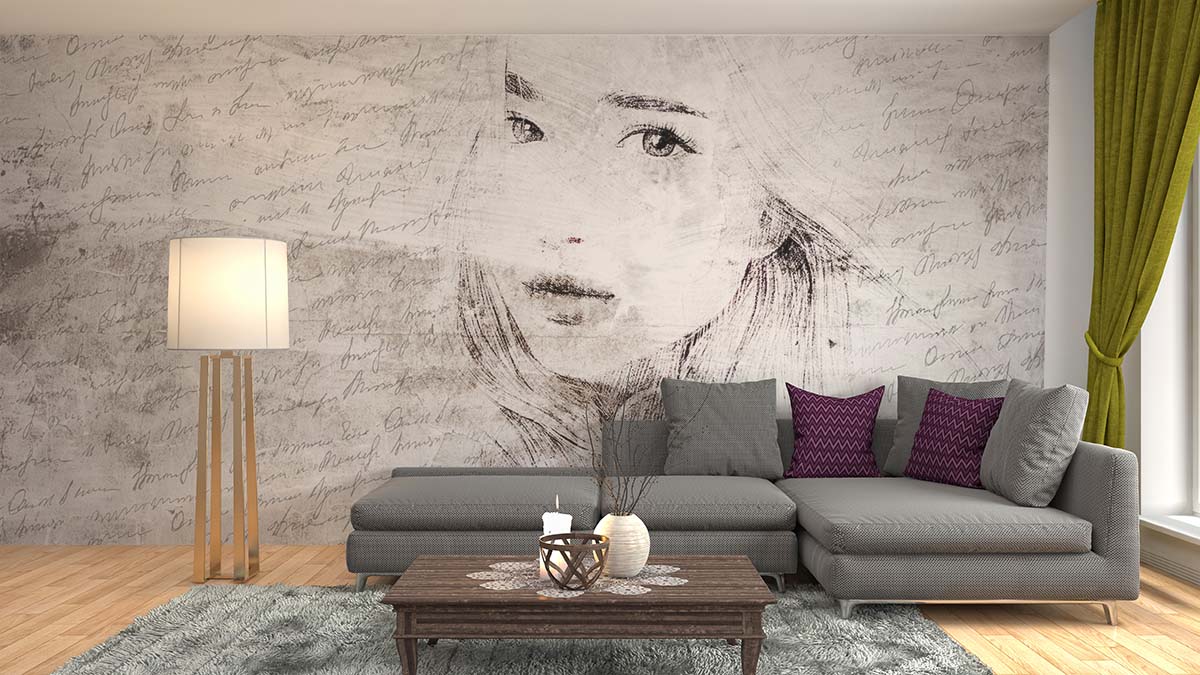 Fotobehang Art Collection: Fotobehang Art Collection Young girl in love