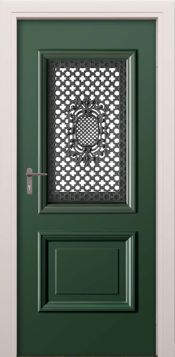 XL deursticker - deuren: XL deursticker voordeur rooster klassiek groen